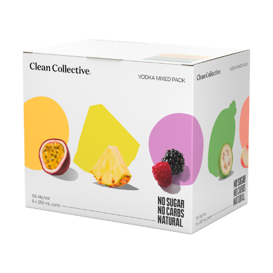 Clean Collective Vodka Mixed Pack RTD 6 x 250ml Cans – Mount Wine Barrel