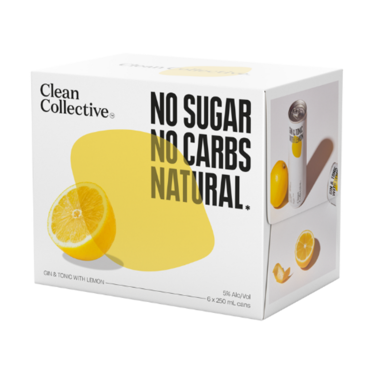 Clean Collective Gin & Tonic with Lemon RTD 6 x 250ml Cans – Mount Wine ...