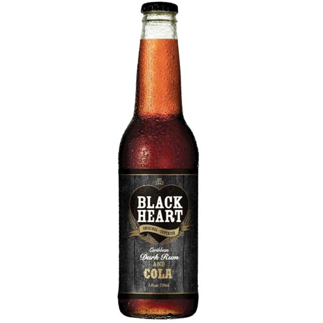 Black Heart Rum & Cola 5% RTD 4 x 330ml Bottles – Mount Wine Barrel