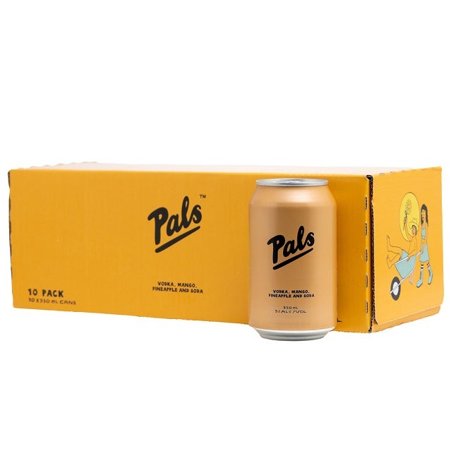 Pals Vodka, Mango, Pineapple & Soda RTD 10 x 330ml Cans – Mount Wine Barrel